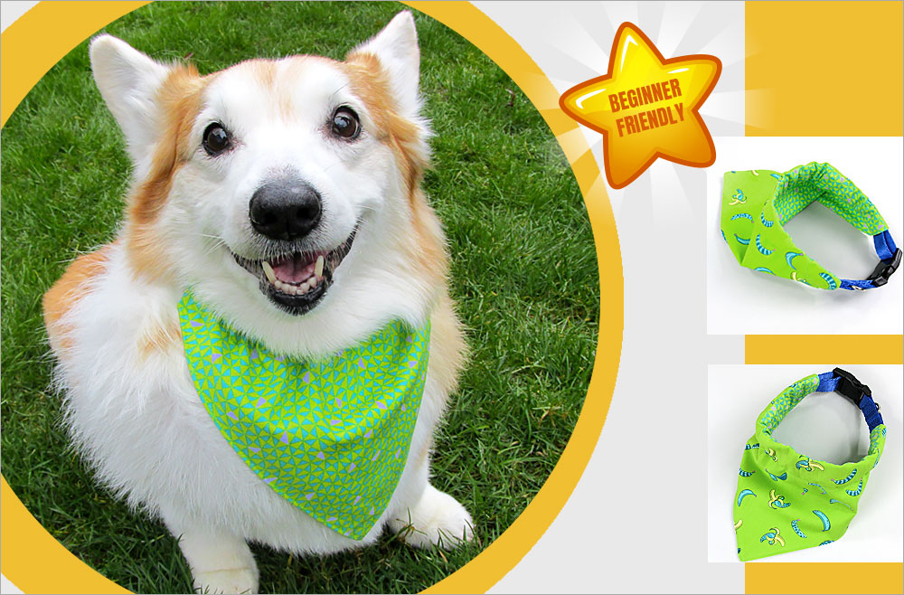 Dog Bandana with Collar Casing - Sew4Home