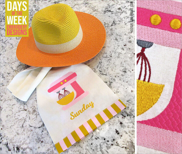Days of the Week Embroidery Designs - Sew4Home