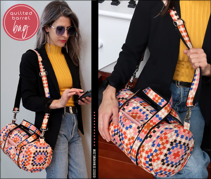 Multi Pocket Quilted Barrel Bag - Sew4Home
