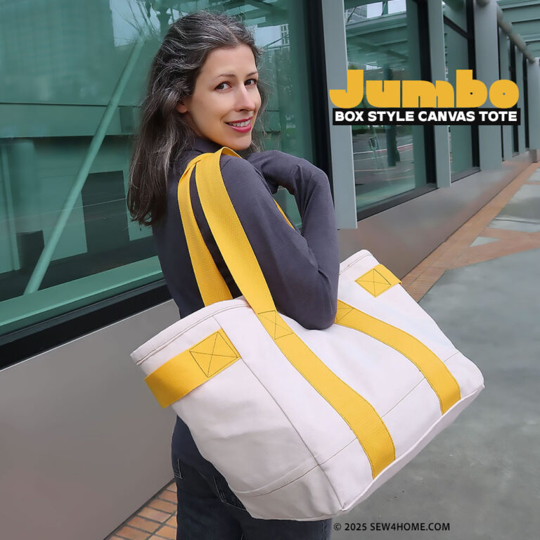 Box Style Jumbo Canvas Tote - Sew4Home
